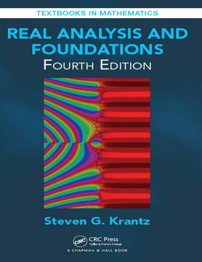 Real Analysis and Foundations Textbook, 4th Edition