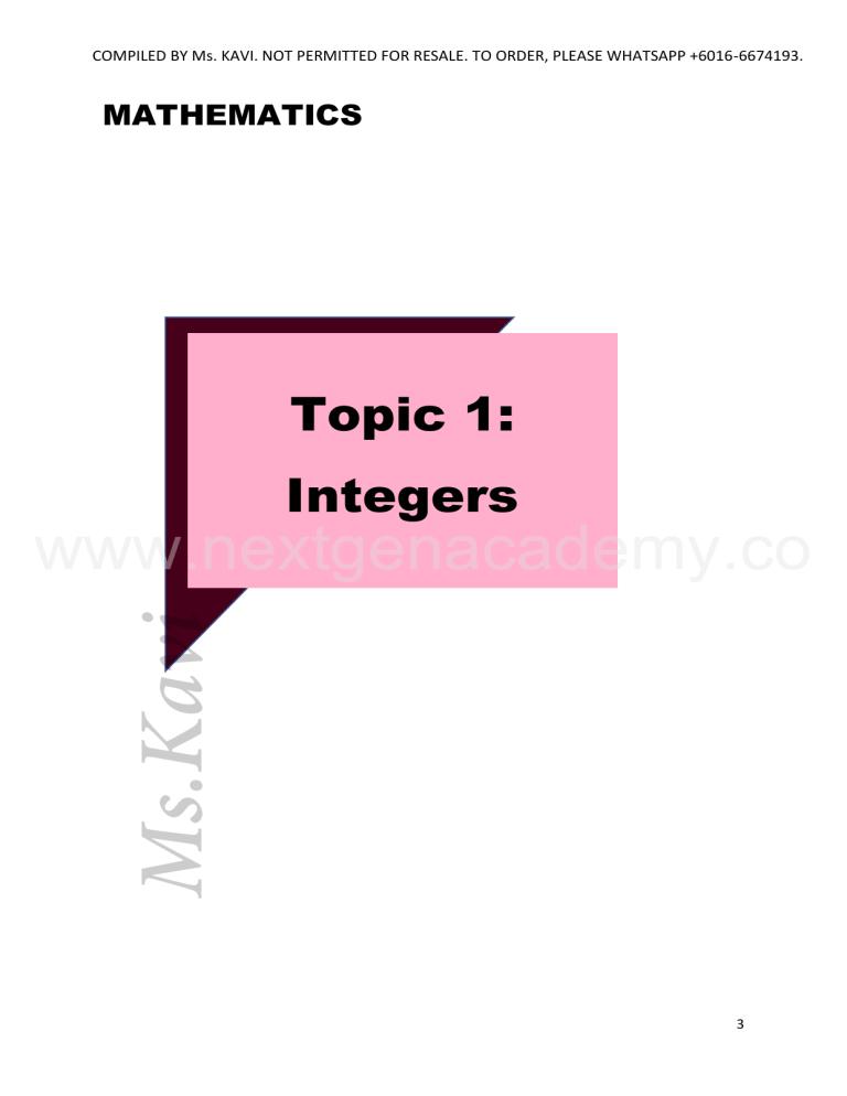 Integers: Mathematics Topic Introduction & PYQ