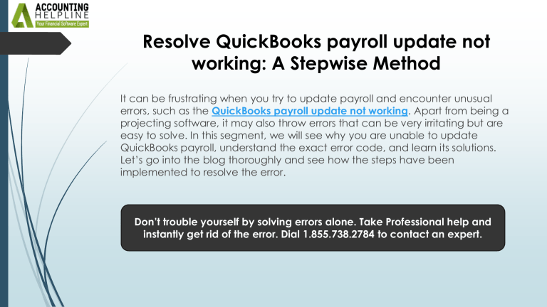 Fix QuickBooks Payroll Update Error: Step-by-Step Guide