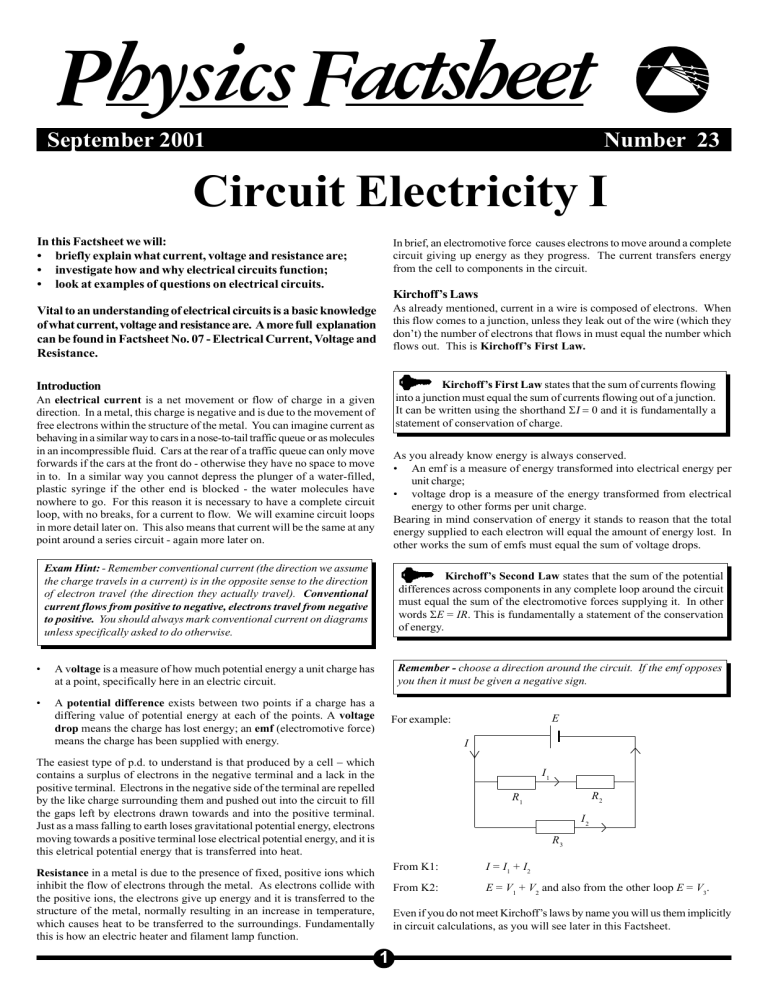 Circuit Electricity: Kirchhoff's Laws & Circuit Analysis