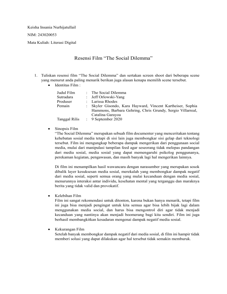 Resensi Film The Social Dilemma: Dampak Media Sosial