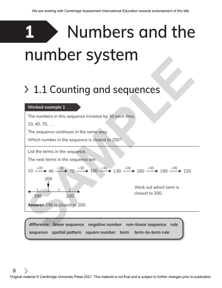 Number Sequences & Negative Numbers - Middle School Math