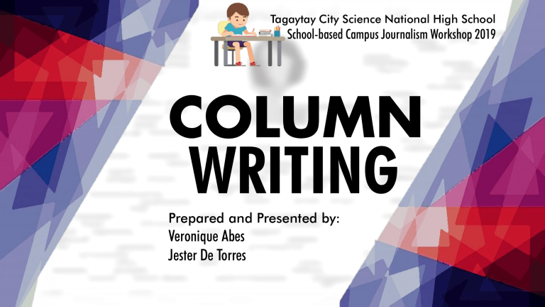 Column Writing: A Journalism Workshop Presentation