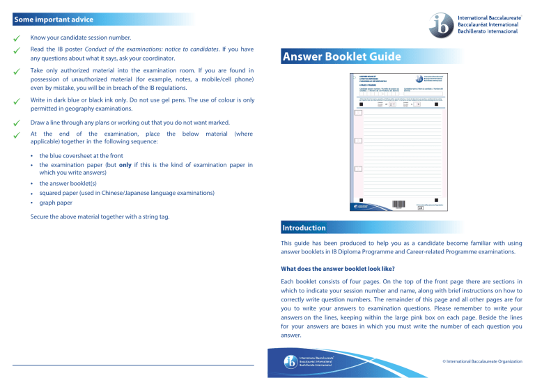 IB Answer Booklet Guide: Exam Instructions & Tips