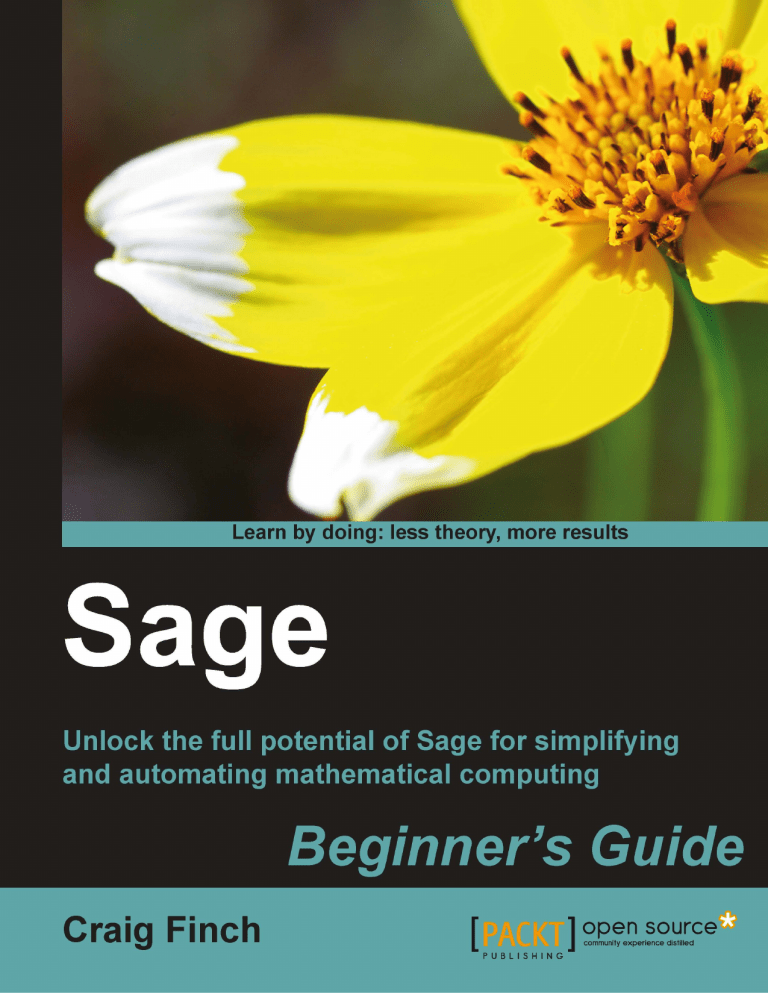 Sage Beginner's Guide: Mathematical Computing