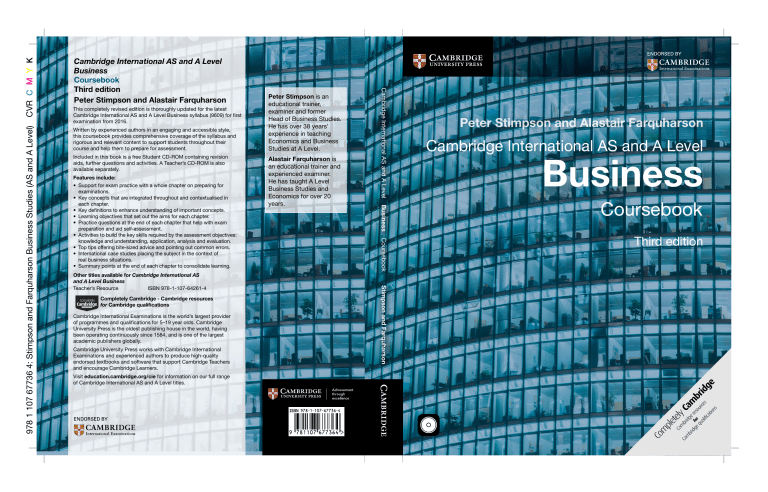 Cambridge AS & A Level Business Coursebook (3rd Edition)