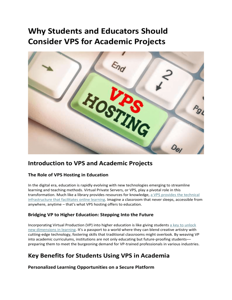 VPS in Education: Benefits for Students & Educators