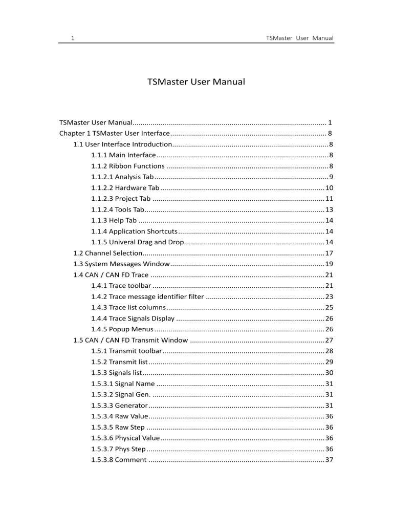 TSMaster User Manual
