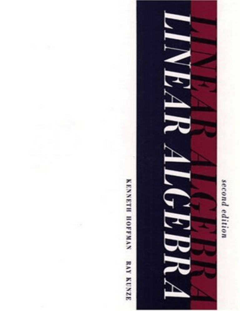 Linear Algebra Textbook: Hoffman & Kunze, Second Edition