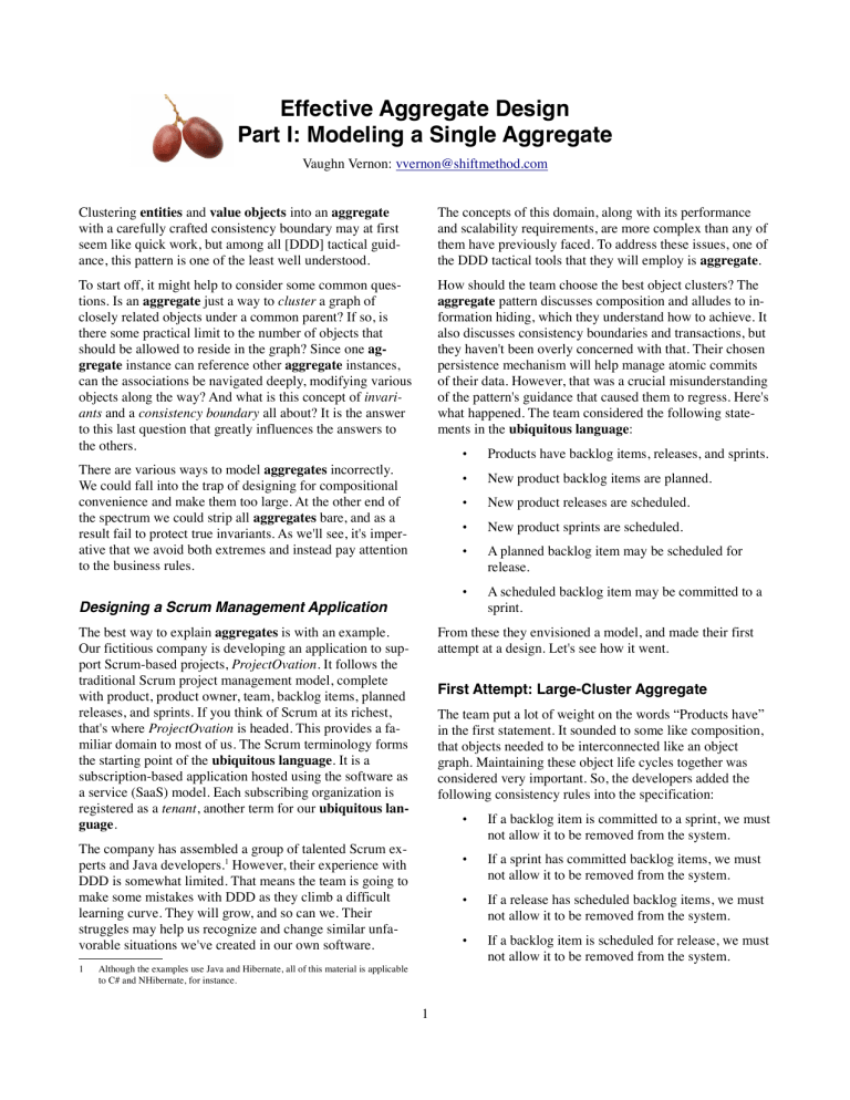 Effective Aggregate Design in Domain-Driven Design