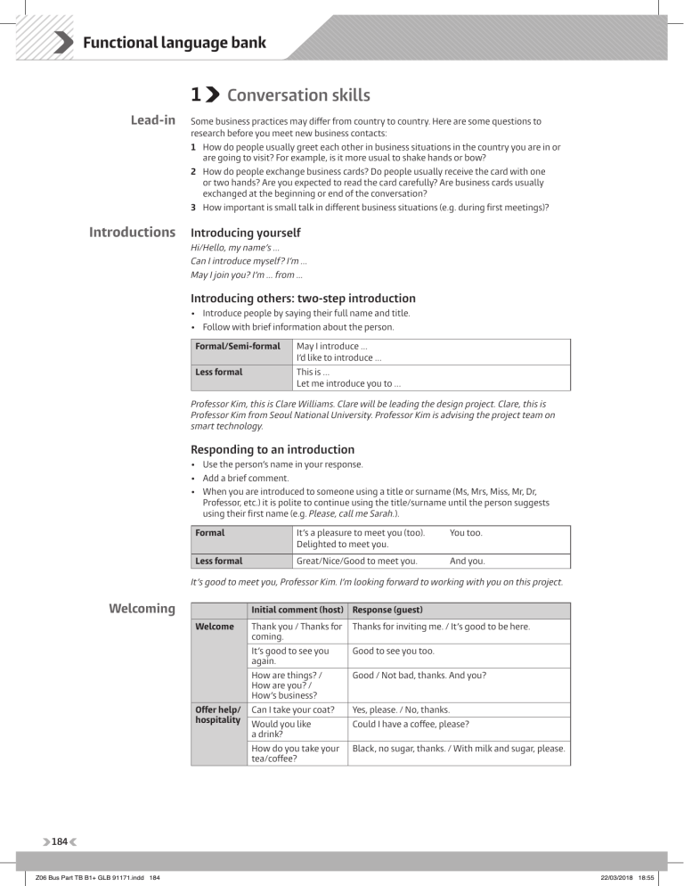 Business English: Functional Language for Meetings & Interviews