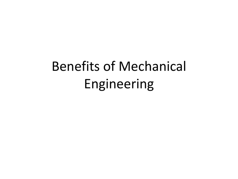 Benefits of Mechanical Engineering Career