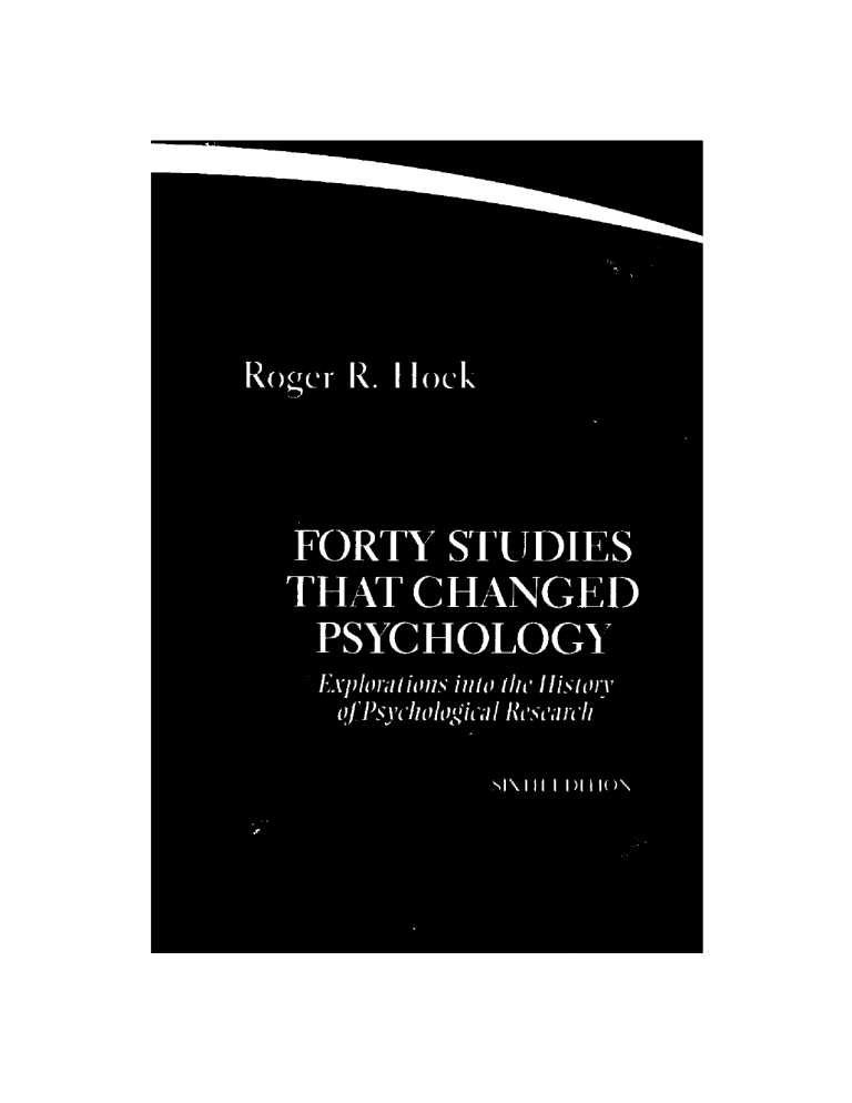 Forty Studies That Changed Psychology Textbook