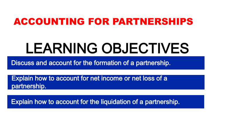 Accounting for Partnerships: Formation, Profit, Liquidation