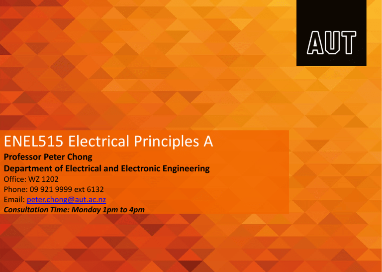 ENEL515 Electrical Principles A Course Introduction