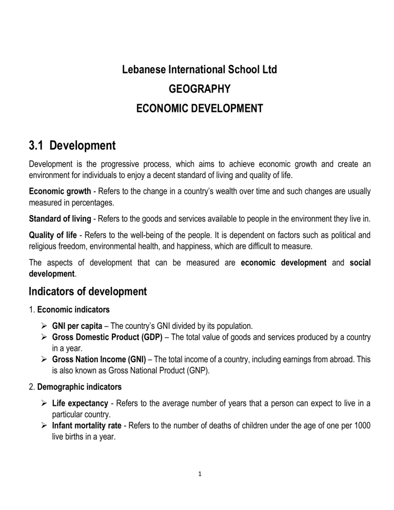 Economic Development: Globalization & TNCs - Geography