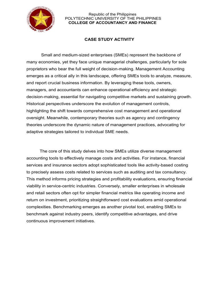 SME Management Accounting: A Case Study
