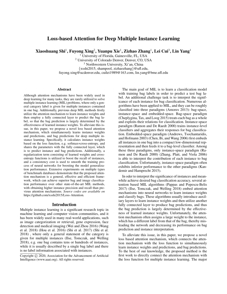 Loss-based Attention for Deep Multiple Instance Learning