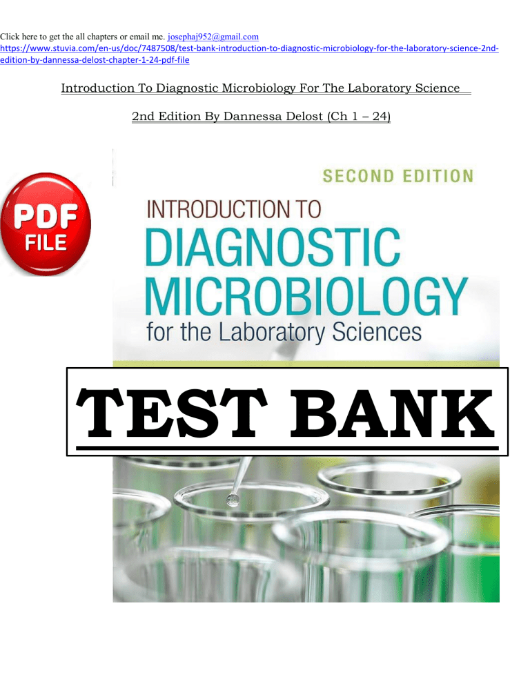 Diagnostic Microbiology Test Bank, 2nd Ed. by Delost