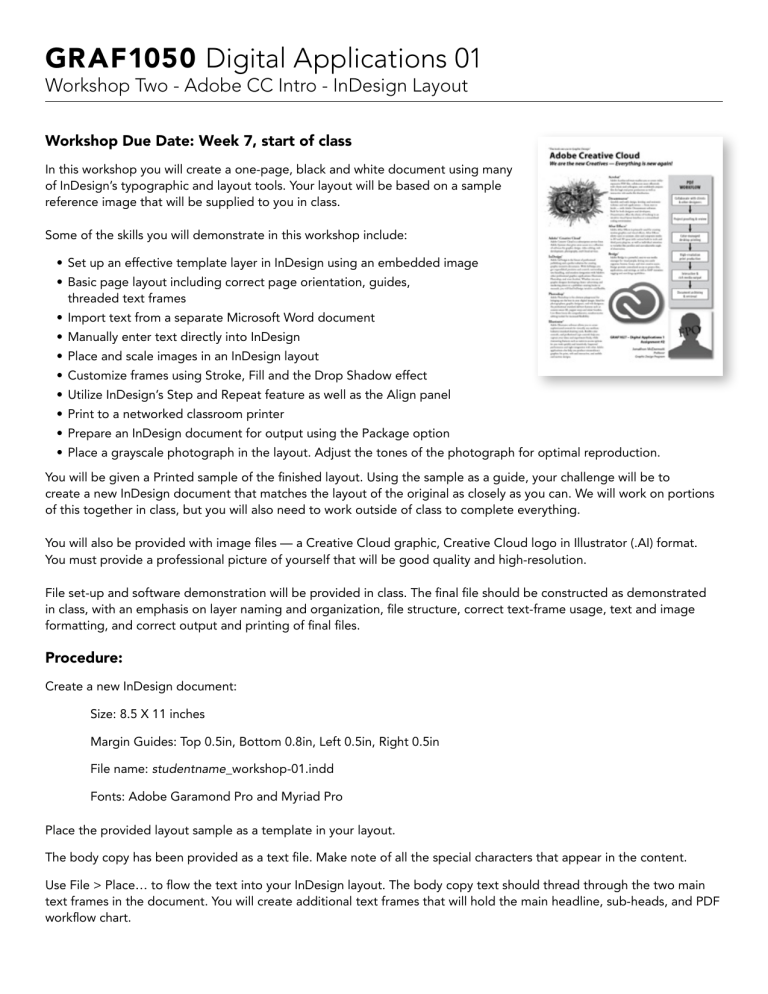 InDesign Layout Workshop: Adobe CC Intro