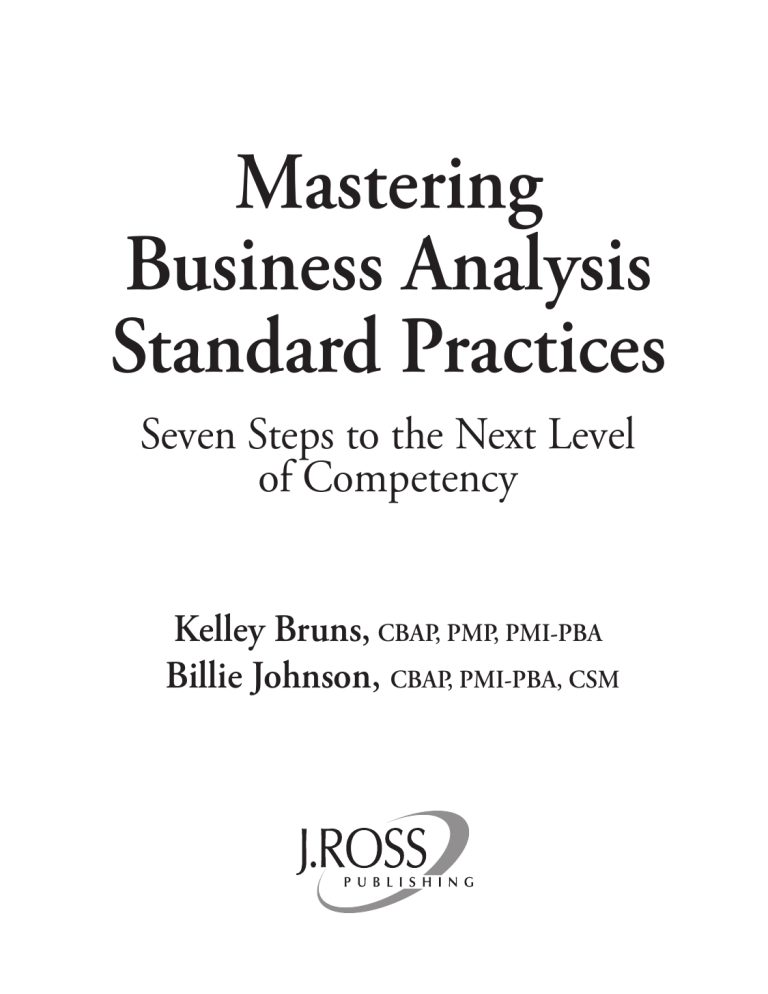 Mastering Business Analysis: Standard Practices
