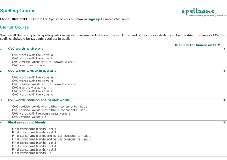 Spellzone Spelling Course: Phonics & Spelling Rules
