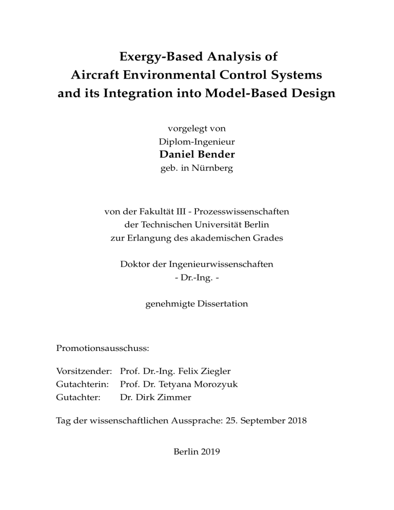Aircraft ECS Exergy Analysis & Model-Based Design