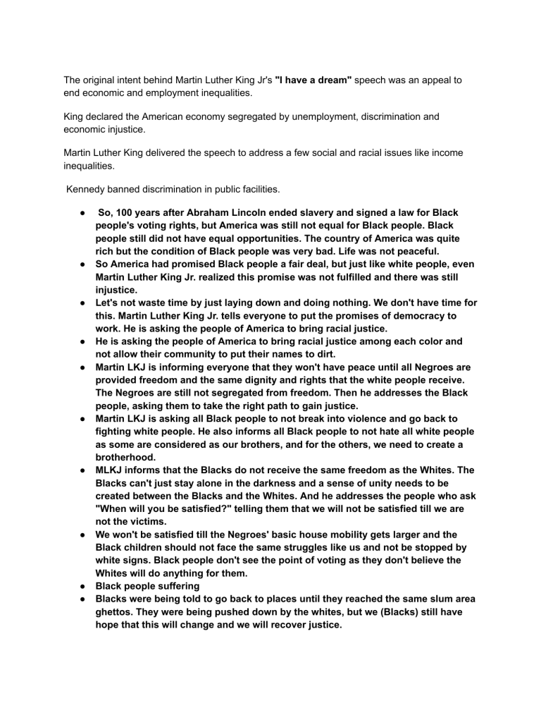 MLK Jr. 'I Have a Dream' Speech Analysis