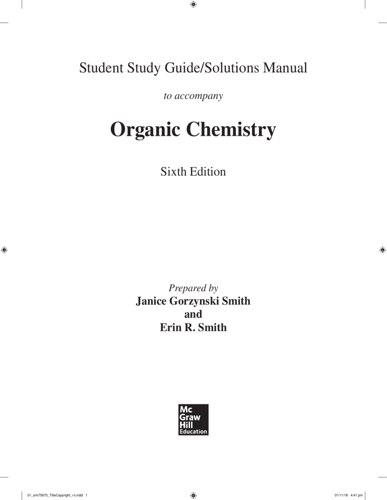 Organic Chemistry Study Guide/Solutions Manual, 6th Ed.