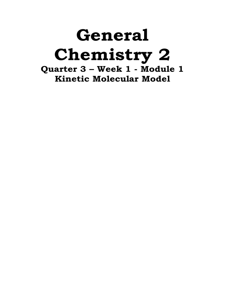 Kinetic Molecular Theory: Liquids & Solids - Chemistry Module