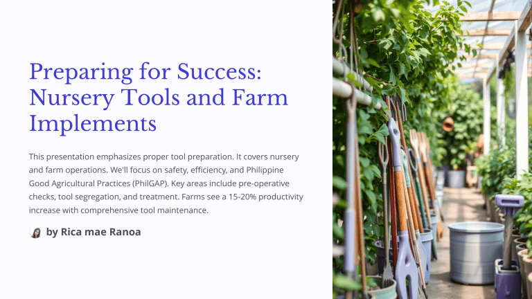 Nursery Tools & Farm Implements: PhilGAP Best Practices