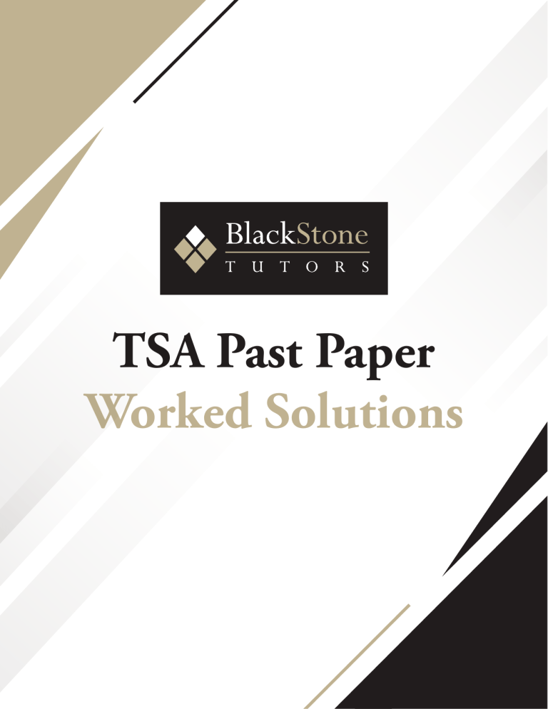 TSA Past Paper 2023: Worked Solutions