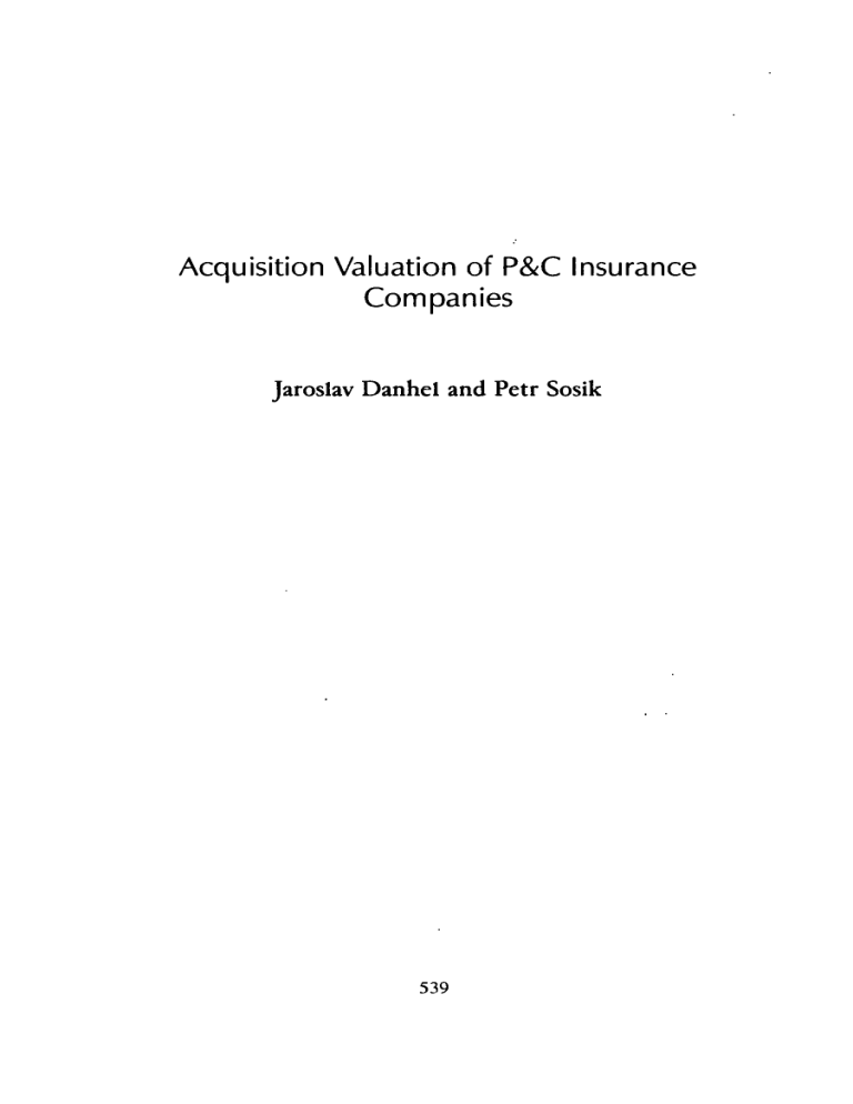 P&C Insurance Acquisition Valuation: Methods & Case Study