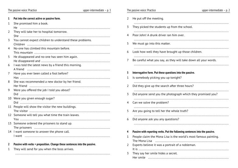 Passive Voice Practice Exercises - Upper-Intermediate English Grammar
