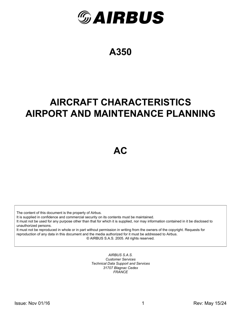 Airbus A350 Aircraft Characteristics & Airport Planning