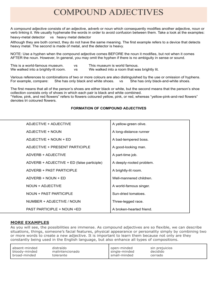Compound Adjectives: Grammar, Examples & Exercises