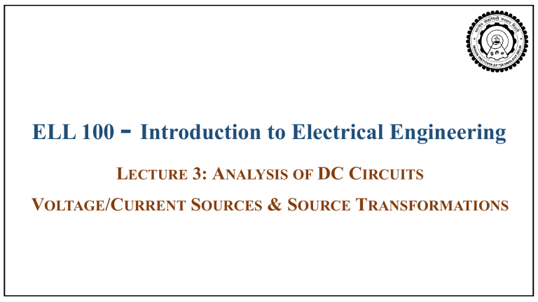DC Circuit Analysis: Voltage/Current Sources & Transformations