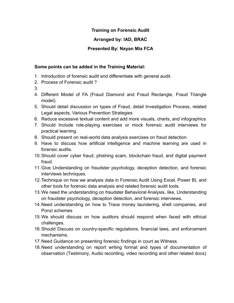 Forensic Audit Training: Fraud Detection & Investigation