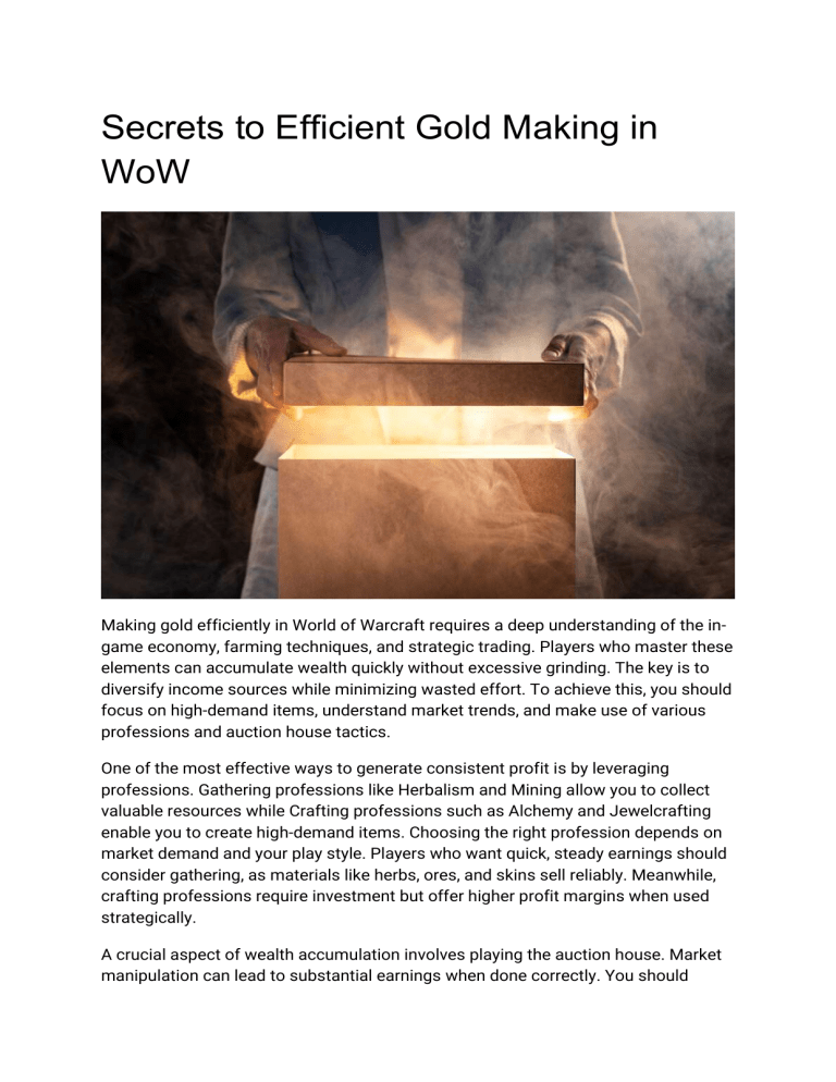WoW Gold Making Guide: Efficient Strategies & Tips