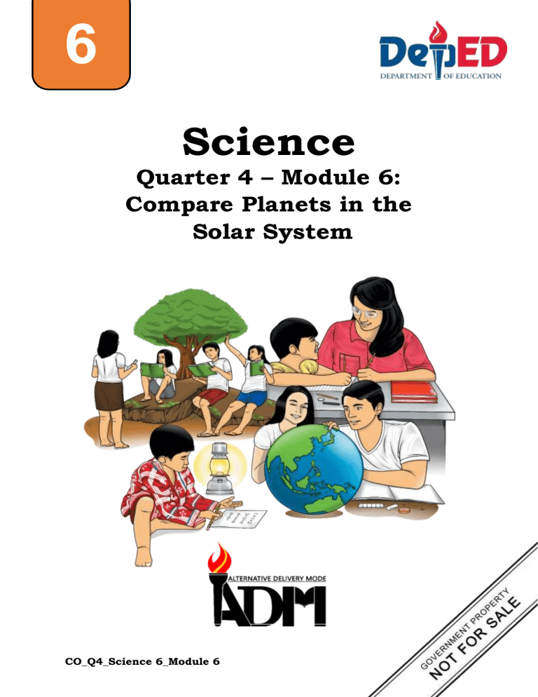 Solar System Planets Comparison: Science Module for Grade 6