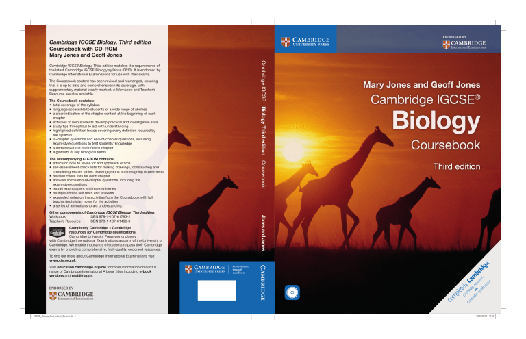 Cambridge IGCSE Biology Coursebook 3rd Ed. | Mary & Geoff Jones