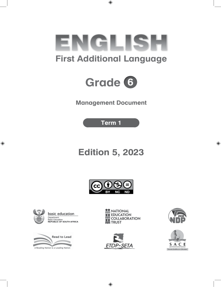 Grade 6 EFAL Management Document - Term 1