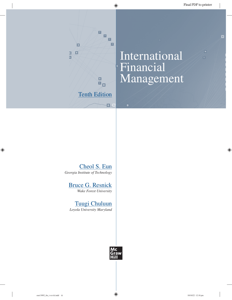 International Financial Management Textbook, 10th Edition