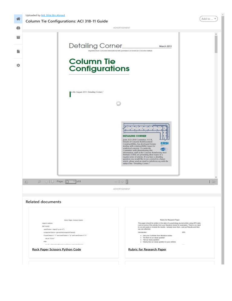 Column Tie Configurations: ACI 318-11 Guide