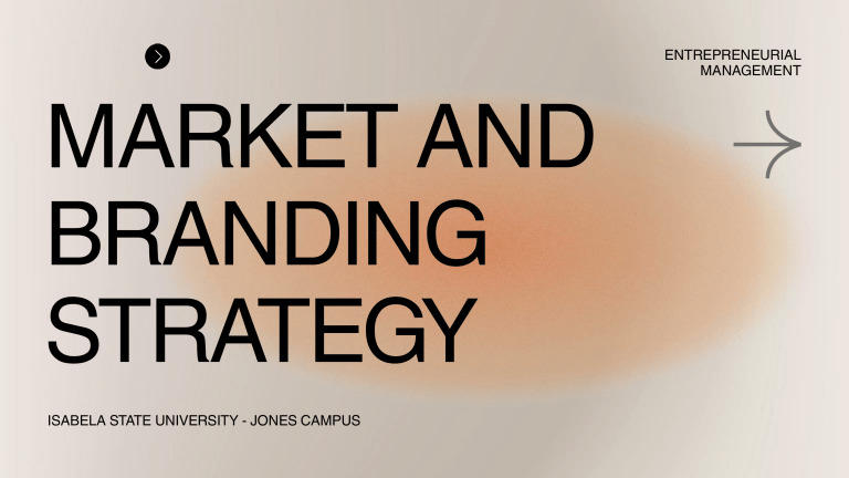 Market & Branding Strategy: Entrepreneurial Management Presentation