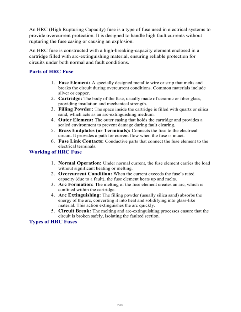 HRC Fuses: High Rupturing Capacity Fuse Guide