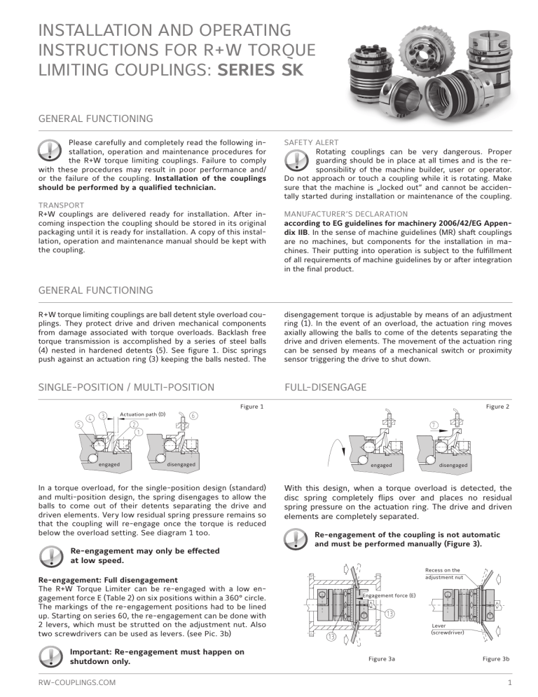 R+W Torque Limiting Couplings SK Series: Installation Guide