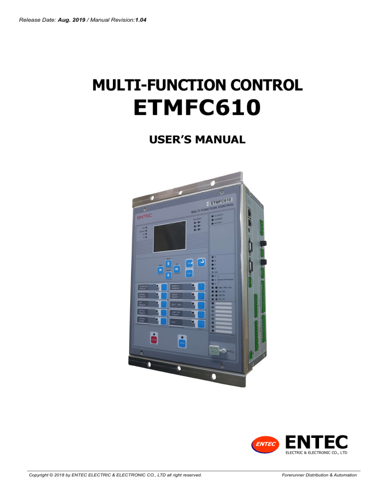 ETMFC610 Multi-Function Control User Manual