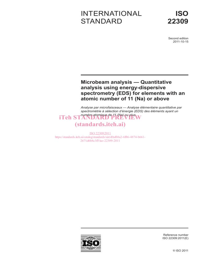 ISO 22309: Microbeam Analysis with Energy-Dispersive Spectrometry