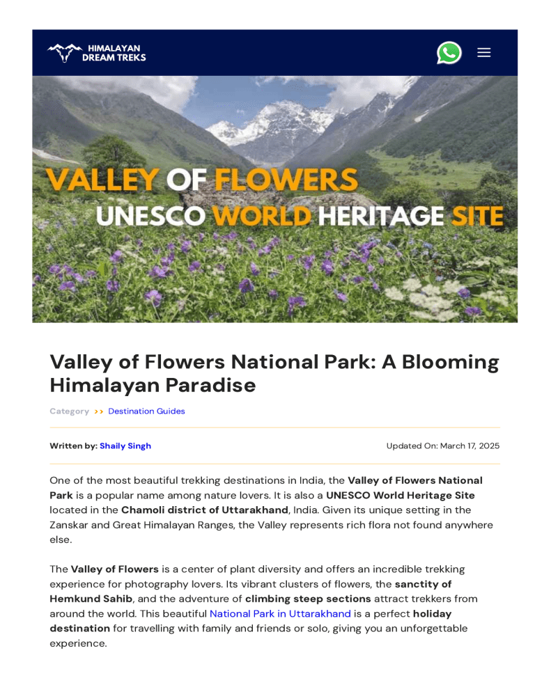 Valley of Flowers National Park: A Himalayan Guide